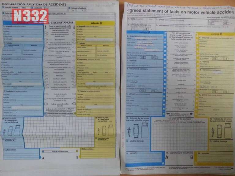 Completing an Accident Report Form | Spanishvida - Spanish news in English